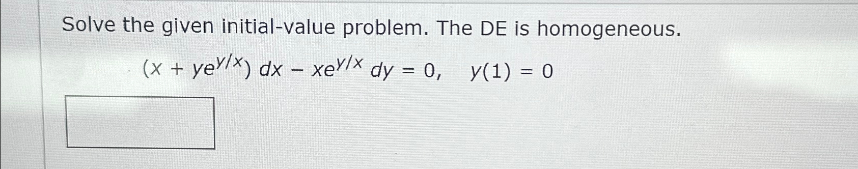 Solved Solve the given initial-value problem. The DE is | Chegg.com