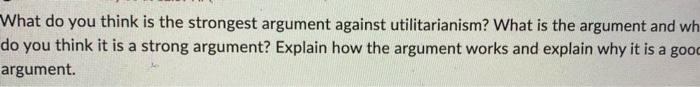 What do you think is the strongest argument against | Chegg.com