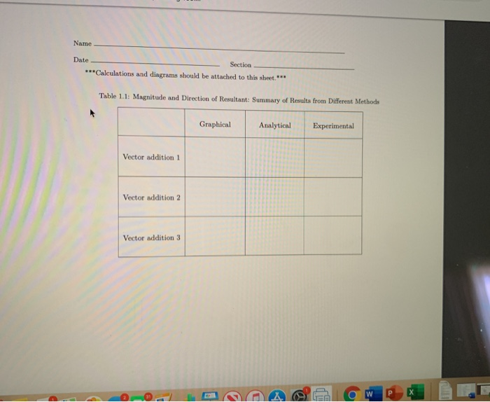 Solved Name Date Section ***Calculations and diagrams should | Chegg.com