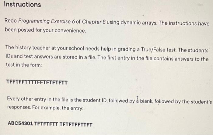Solved Redo Programming Exercise 6 of Chapter 8 using | Chegg.com