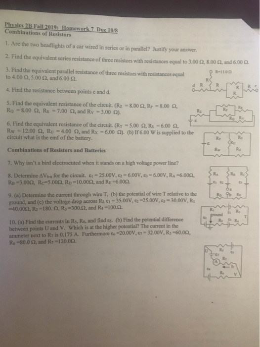 Solved Physics 2B Fall 2019: Homework 7 Due 10/8 | Chegg.com