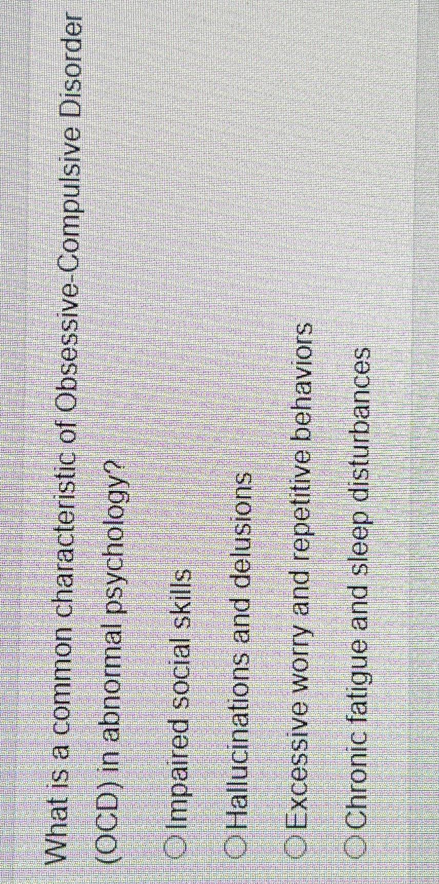 Solved What is a common characteristic of | Chegg.com