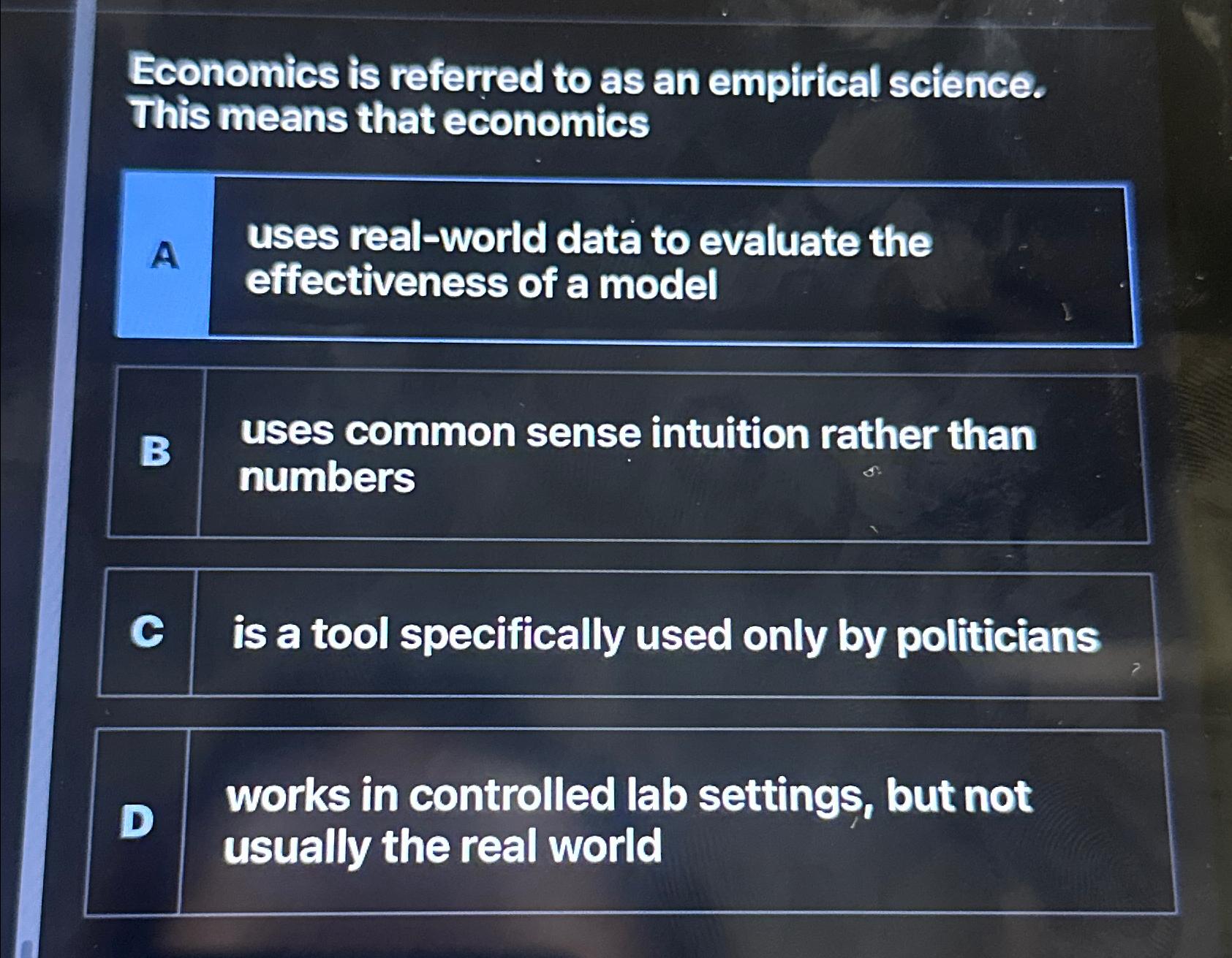 Solved Economics is referred to as an empirical science. | Chegg.com