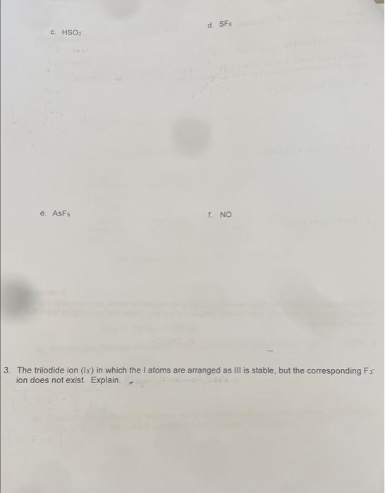 Solved 2. Write the Lewis structure for these species, | Chegg.com