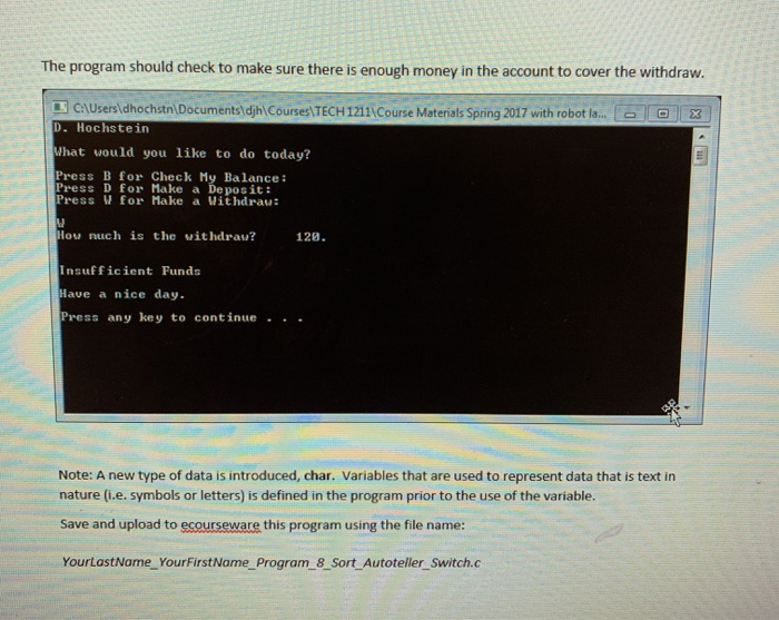 Tech 1211 Computer Programming Lab Program