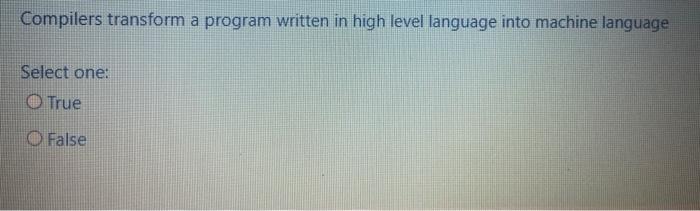 Solved Compilers transform a program written in high level | Chegg.com