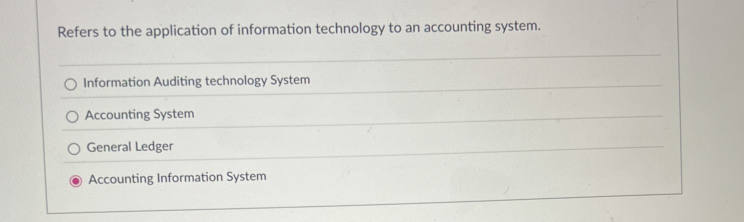 Solved Refers to the application of information technology | Chegg.com