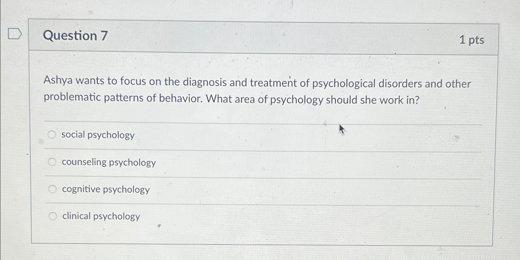 Solved Question 71 ﻿ptsAshya wants to focus on the diagnosis | Chegg.com