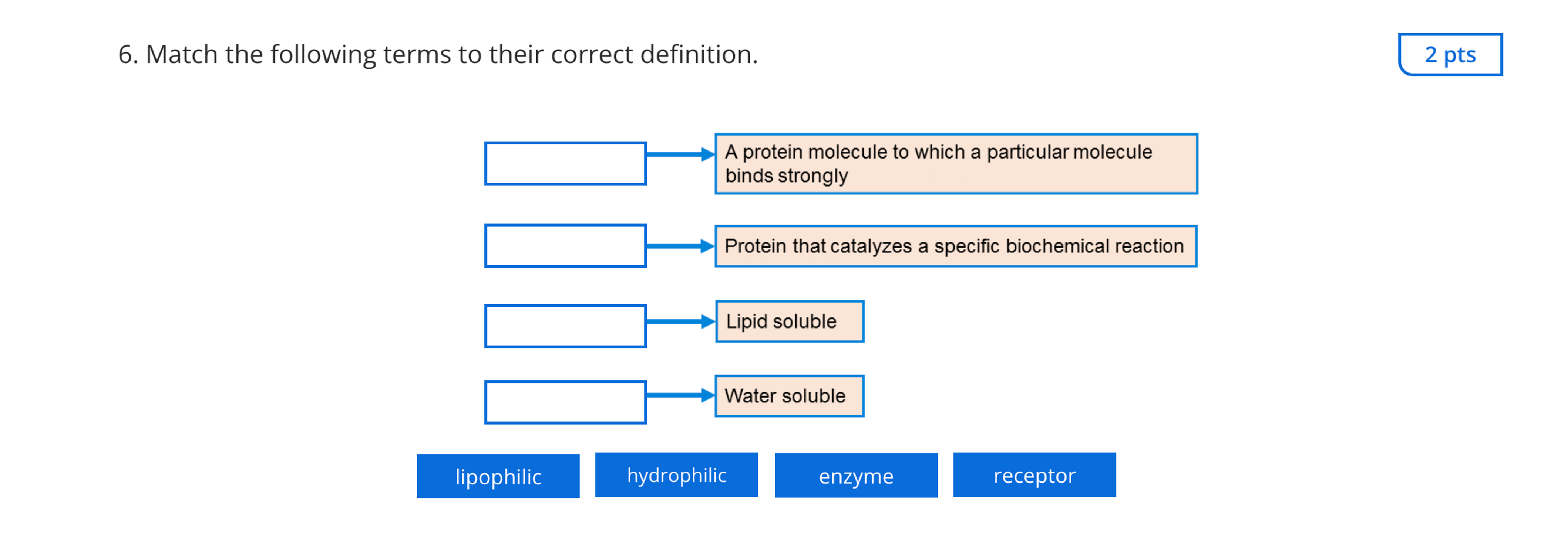 Solved Match the following terms to their correct | Chegg.com