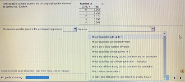 Solved Is the random variable given in the accompanying | Chegg.com