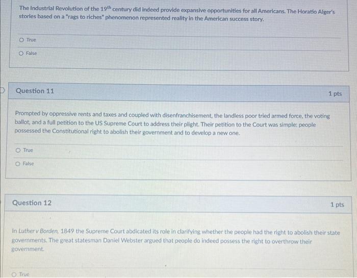 The Industrial Revolution of the 19th century did | Chegg.com