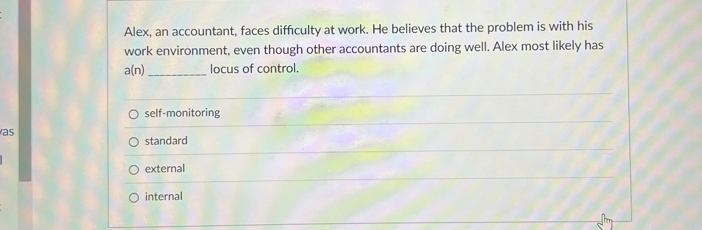 Solved Alex, an accountant, faces difficulty at work. He | Chegg.com