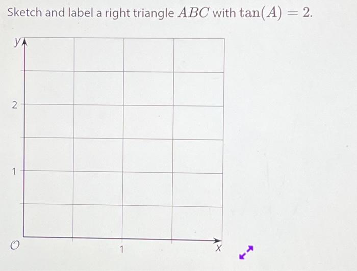 Solved Sketch and label a right triangle ABC with tan(A) = | Chegg.com