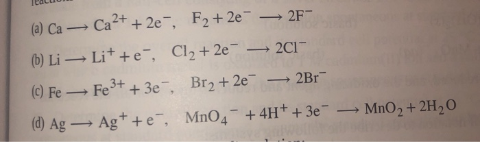 Solved given the following pairs of balance half reactions, | Chegg.com