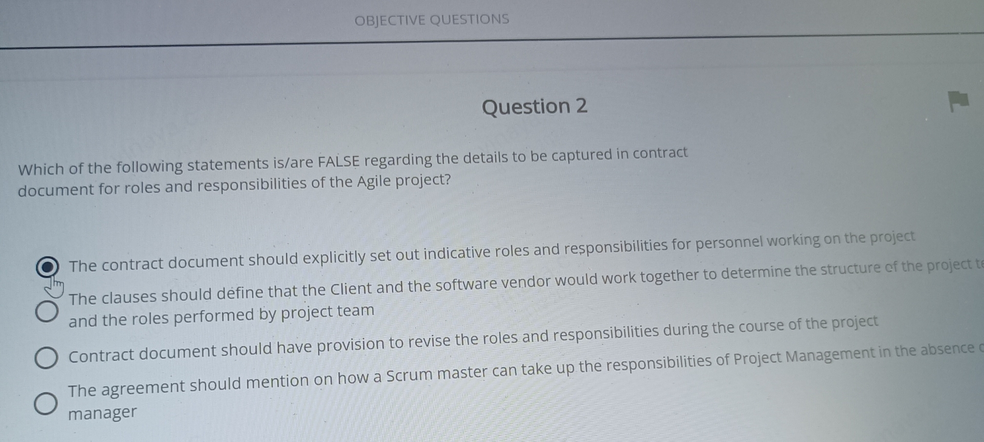 Solved OBJECTIVE QUESTIONSQuestion 2Which of the following | Chegg.com