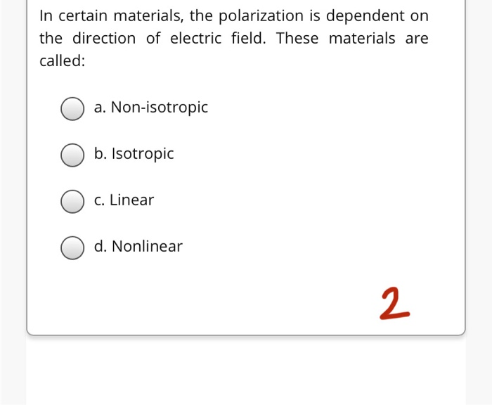 Solved In certain materials, the polarization is dependent | Chegg.com