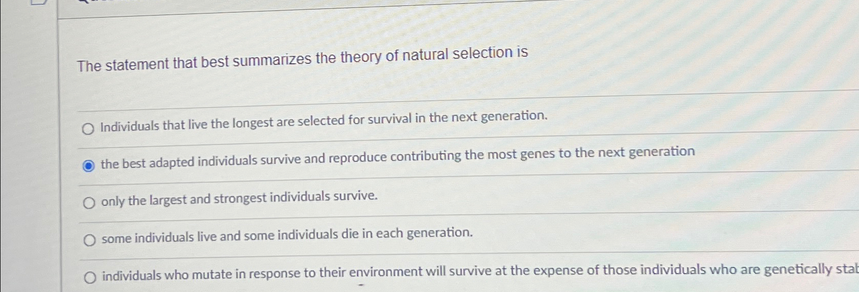 Solved The statement that best summarizes the theory of | Chegg.com