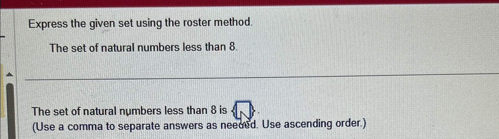 Solved Express the given set using the roster method.The set | Chegg.com