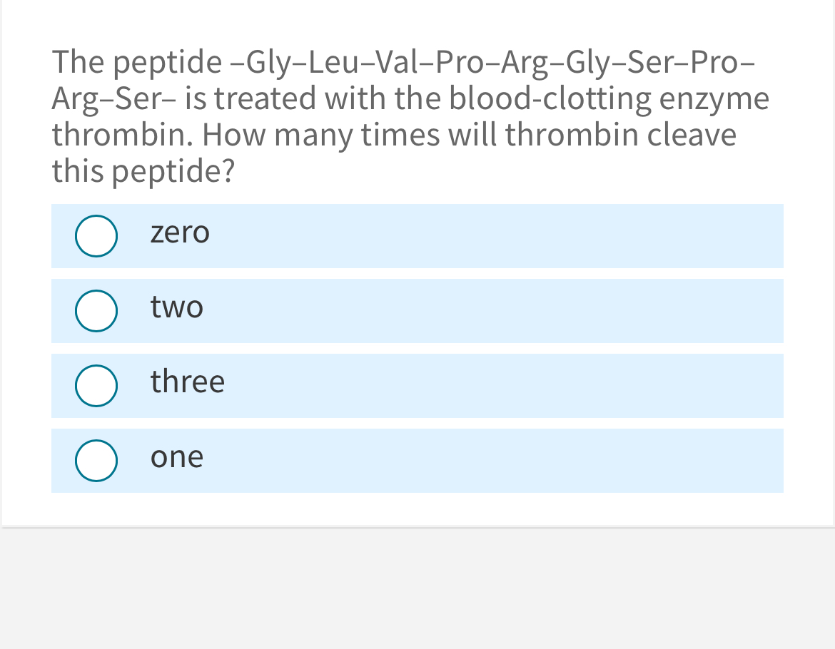 Solved The peptide -Gly-Leu-Val-Pro-Arg-Gly-Ser-Pro-Arg-Ser- | Chegg.com