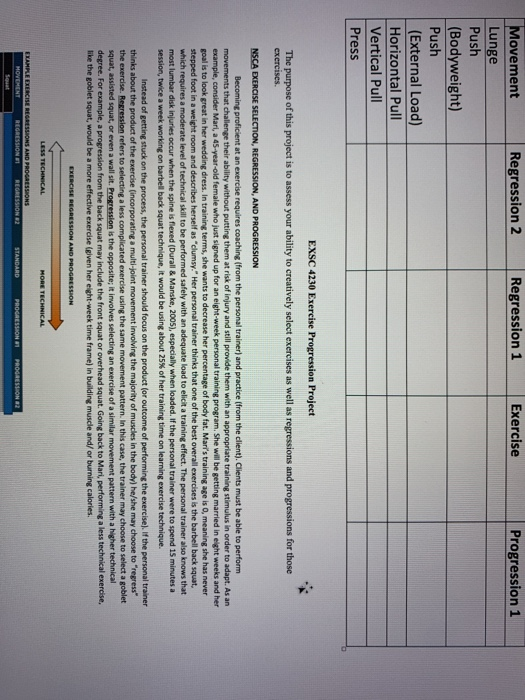 Movement Lunge Regression 2 Regression 1 Exercise | Chegg.com