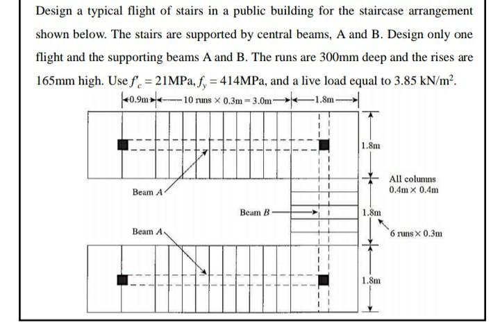 Solved Design a typical flight of stairs in a public | Chegg.com