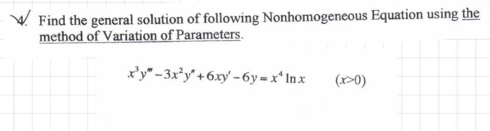 Solved Find the general solution of following Nonhomogeneous | Chegg.com