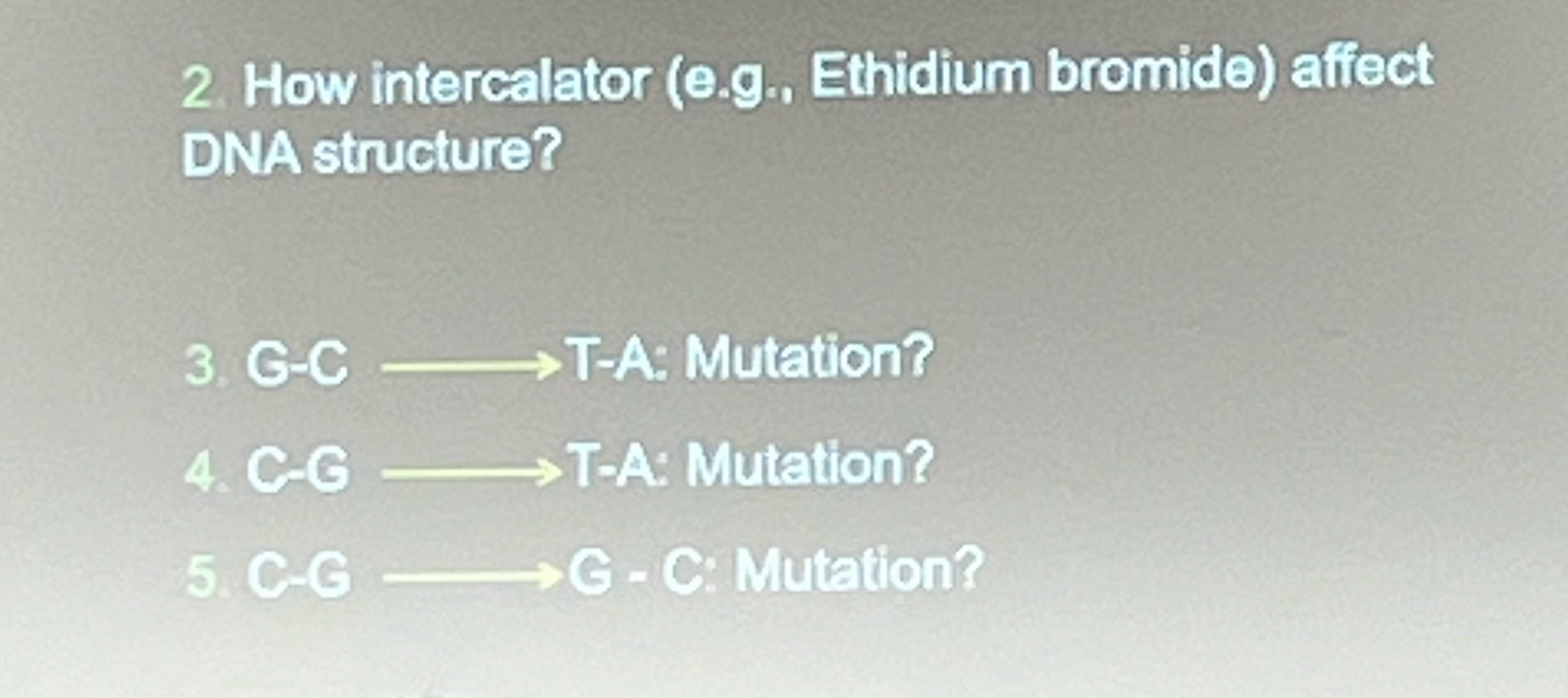 Solved How intercalator (e.g., ﻿Ethidium bromide) ﻿affect | Chegg.com