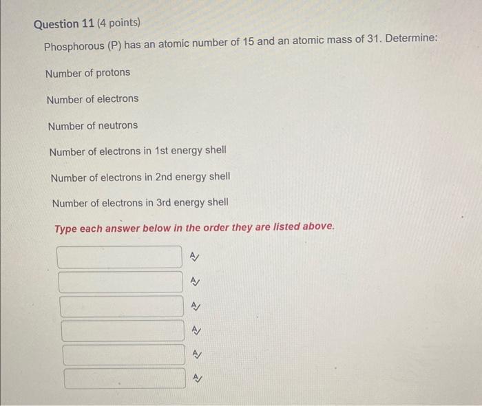 Solved Atomic Structure Assignment Question 1 (2 points) | Chegg.com