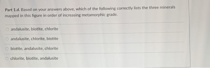 Solved Part 1.d. Based on your answers above, which of the | Chegg.com