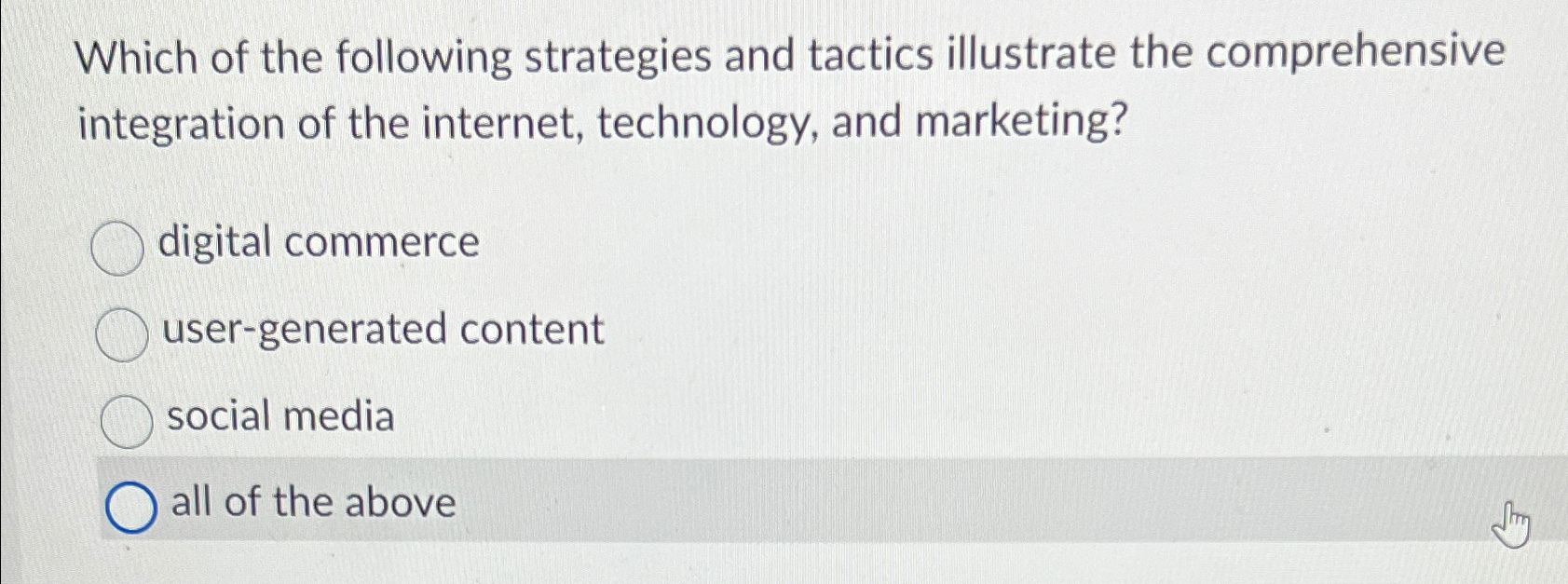 Solved Which of the following strategies and tactics | Chegg.com