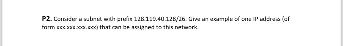 Solved P2 ﻿consider A Subnet With Prefix 128 119 40 128 26