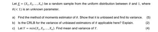 Solved Let X=(X1,X2,…,Xn) be a random sample from the | Chegg.com