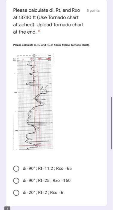 Please calculate di, Rt, and Rxo at 13740 ft (Use | Chegg.com