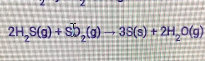 Solved Refineries frequently dispose of H2S and SO2. The | Chegg.com