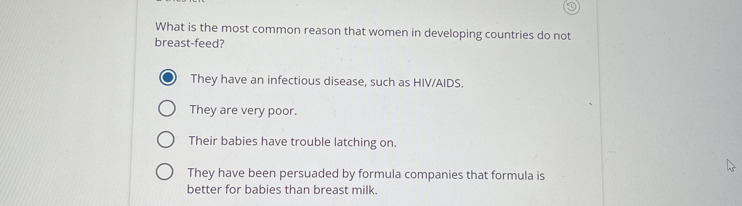 Solved What is the most common reason that women in | Chegg.com