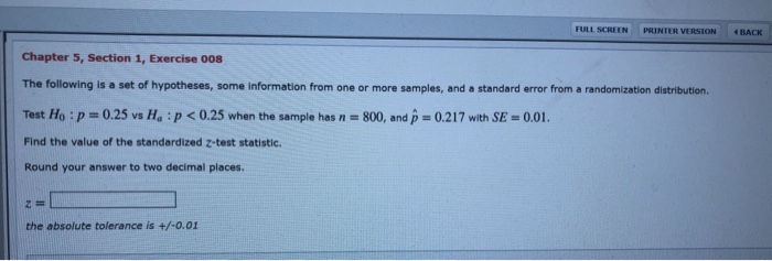 Solved FULL SCREEN PRINTER VERSION 4 BACK Chapter 5, Section | Chegg.com