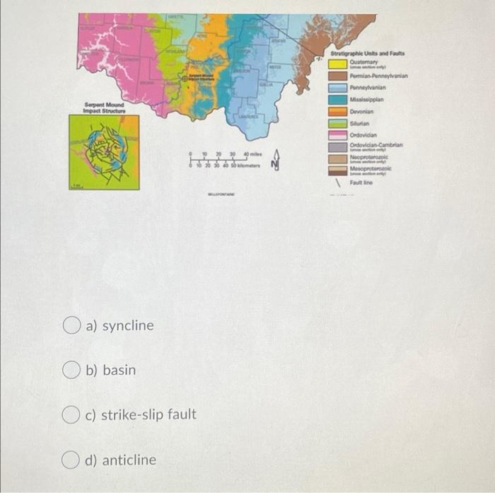 Solved plunging toward the The bedrock geology of Ohio | Chegg.com