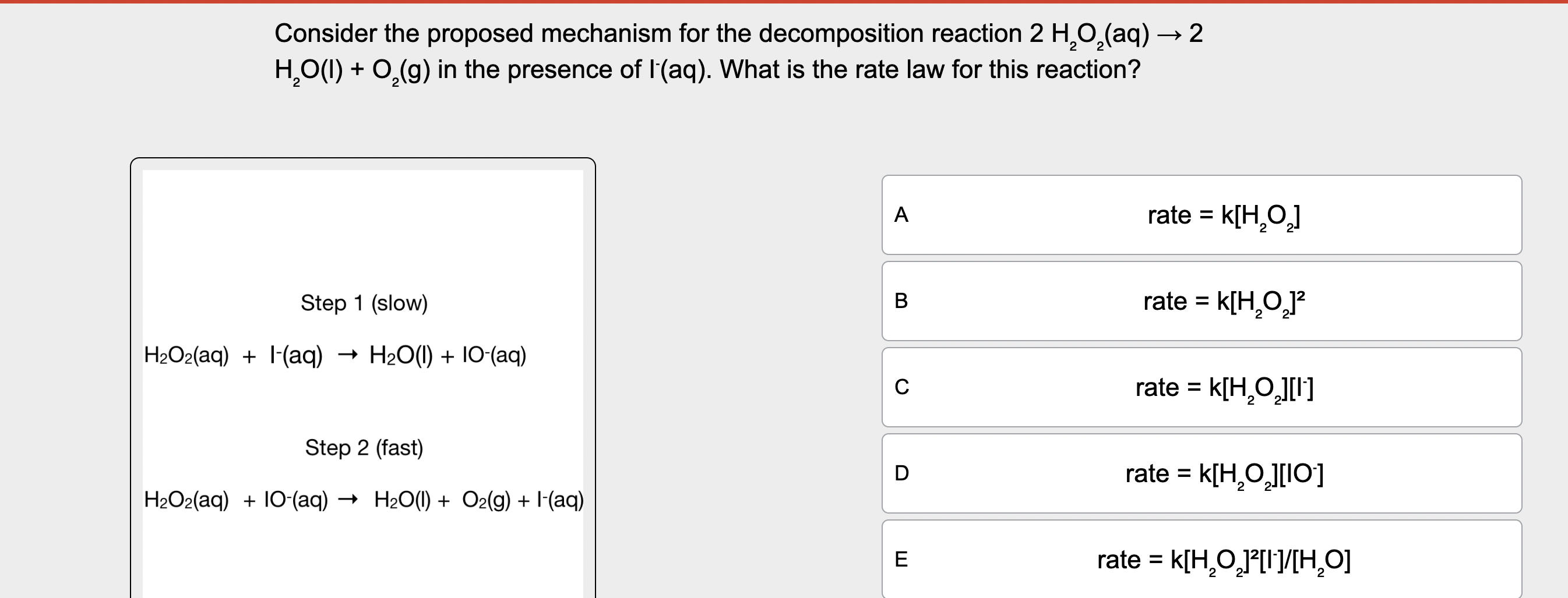 Solved Consider the proposed mechanism for the decomposition | Chegg.com