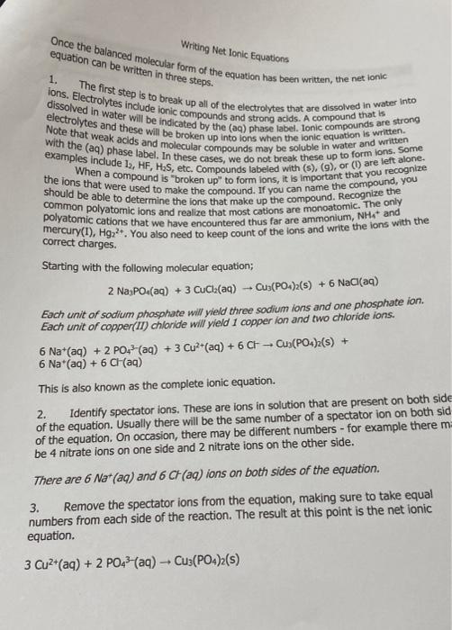 Solved Write the complete ionic equations and net ionic | Chegg.com