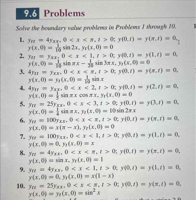Solved Solve the boundary value problems in Problems 1 | Chegg.com