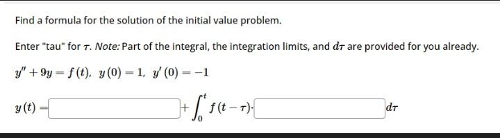 Solved Find a formula for the solution of the initial value | Chegg.com