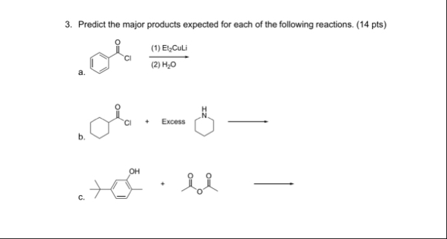 Solved Predict the major products expected for each of the | Chegg.com