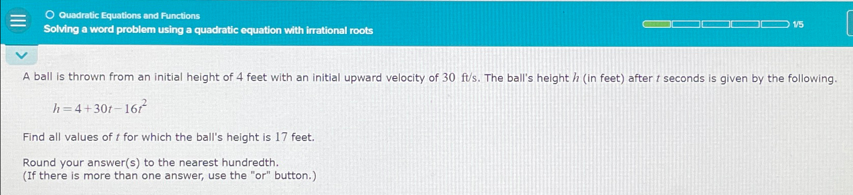 Solved Quadratic Equations and FunctionsSolving a word | Chegg.com