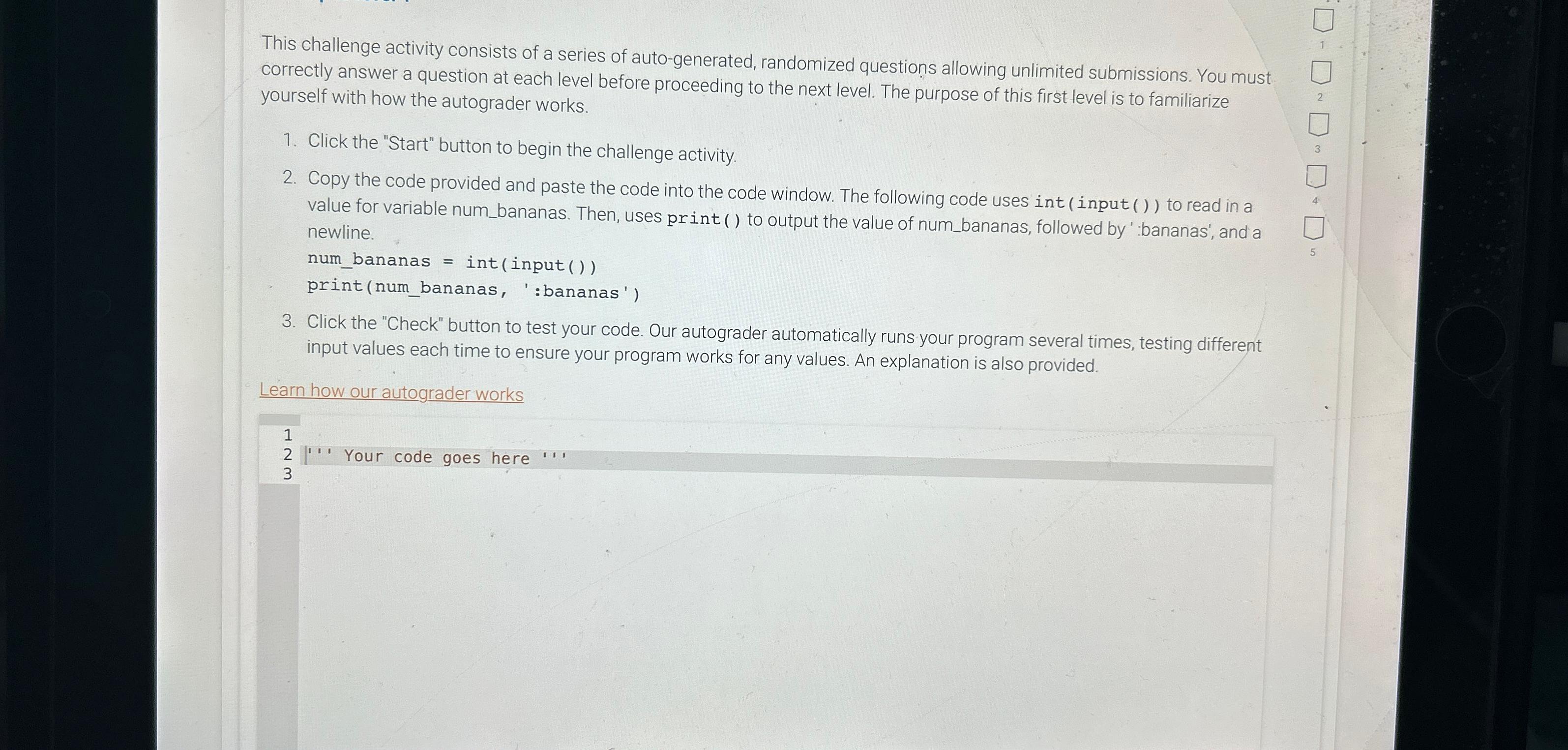 Solved This challenge activity consists of a series of | Chegg.com