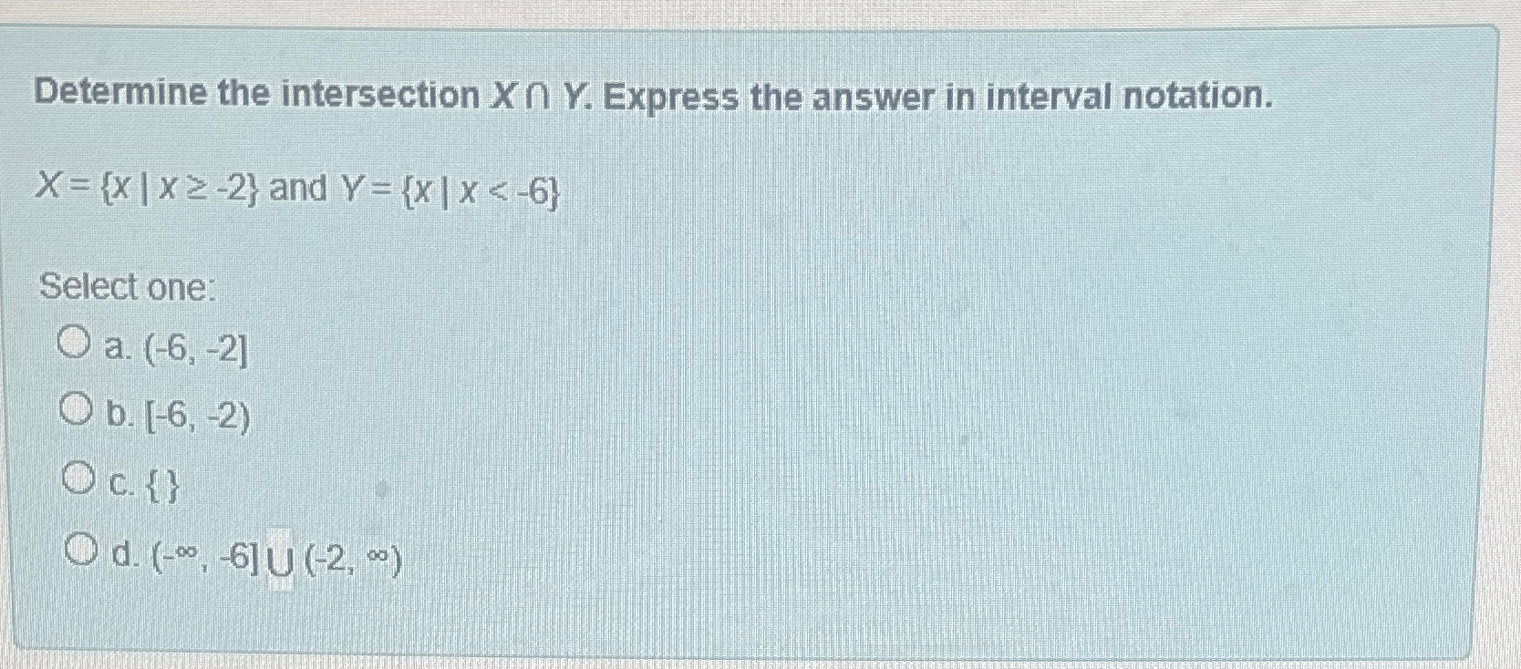 Solved Determine the intersection x∩Y. ﻿Express the answer | Chegg.com