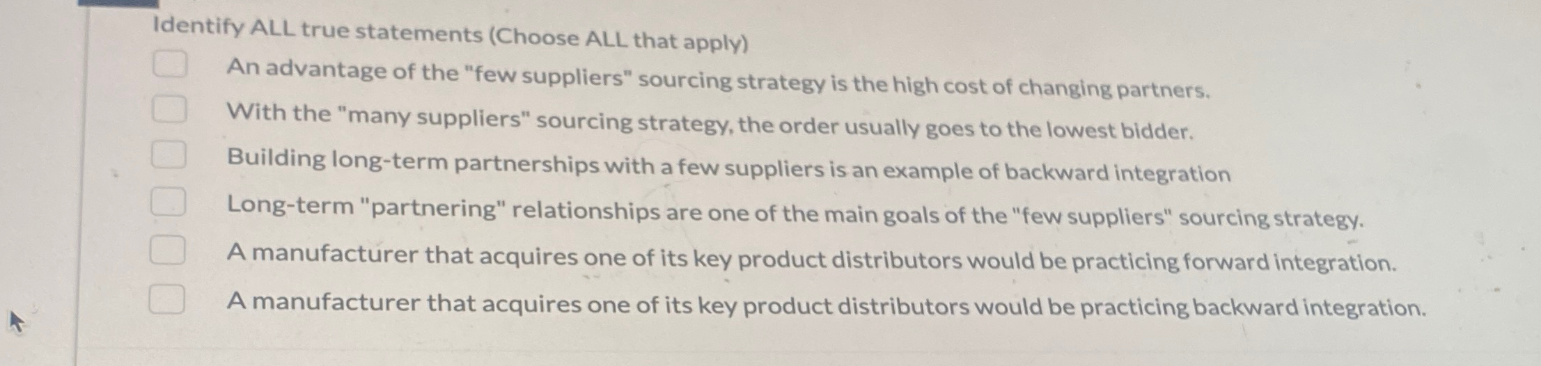 Solved Identify ALL true statements (Choose ALL that | Chegg.com