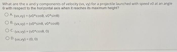 Solved What are the x and y components of velocity (vx, vy) | Chegg.com