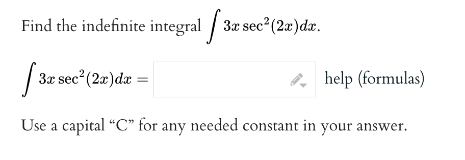 Solved Find the indefinite integral | Chegg.com