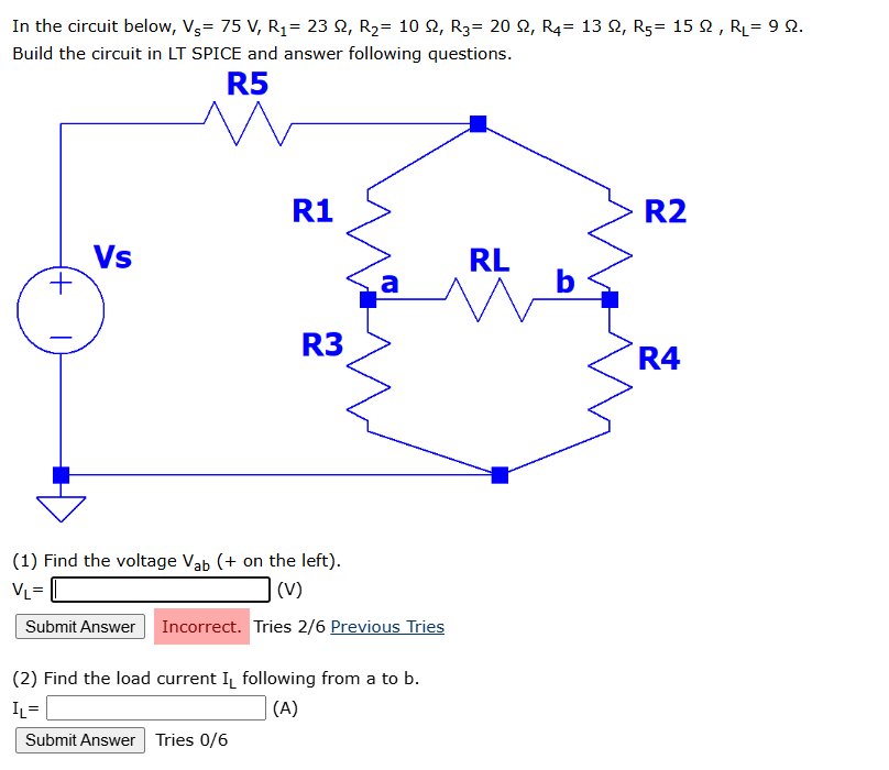 Solved In the circuit below, V_(s)=75V,R_(1)=23\Omega | Chegg.com