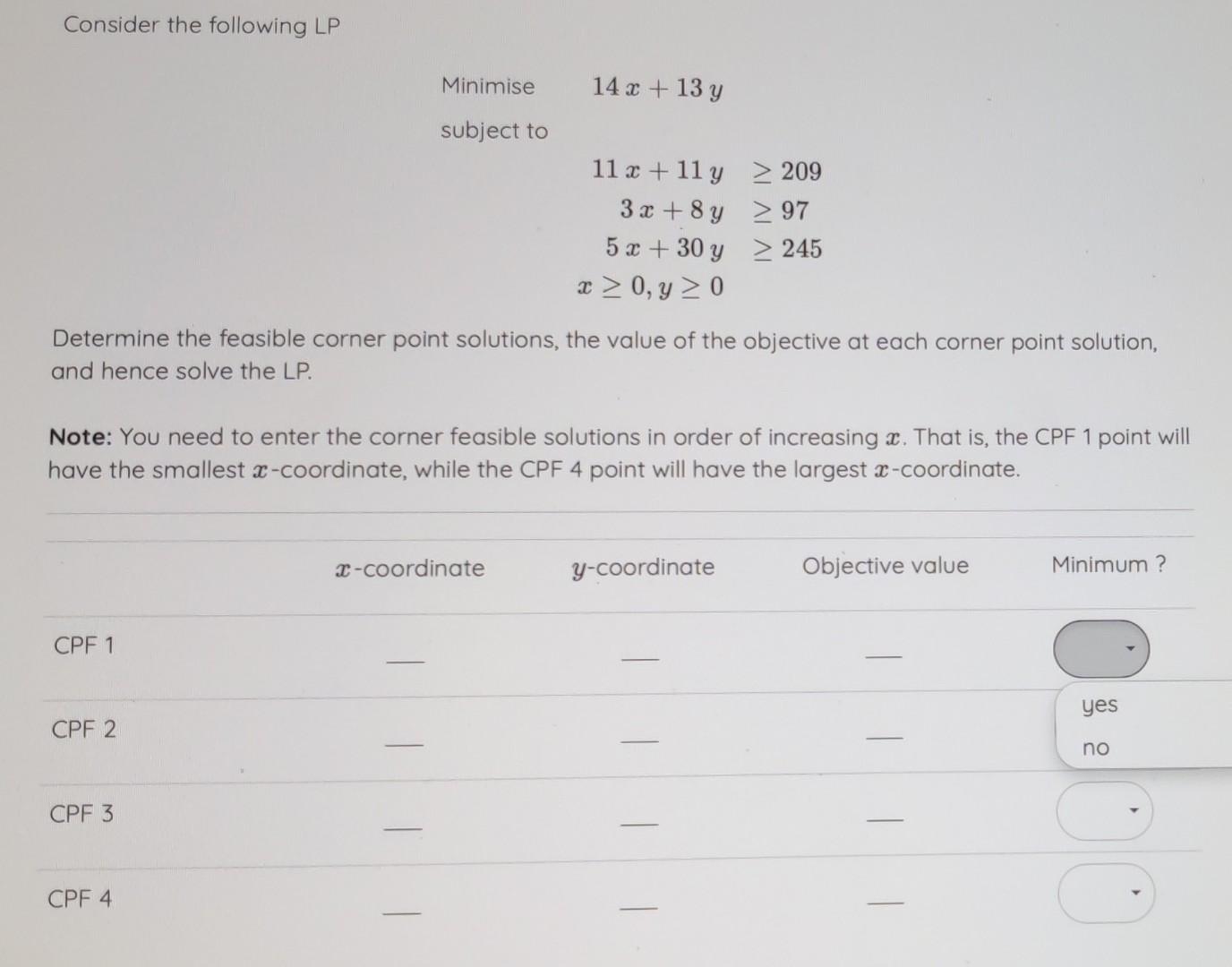 Solved Consider the following LP Minimise subject to | Chegg.com